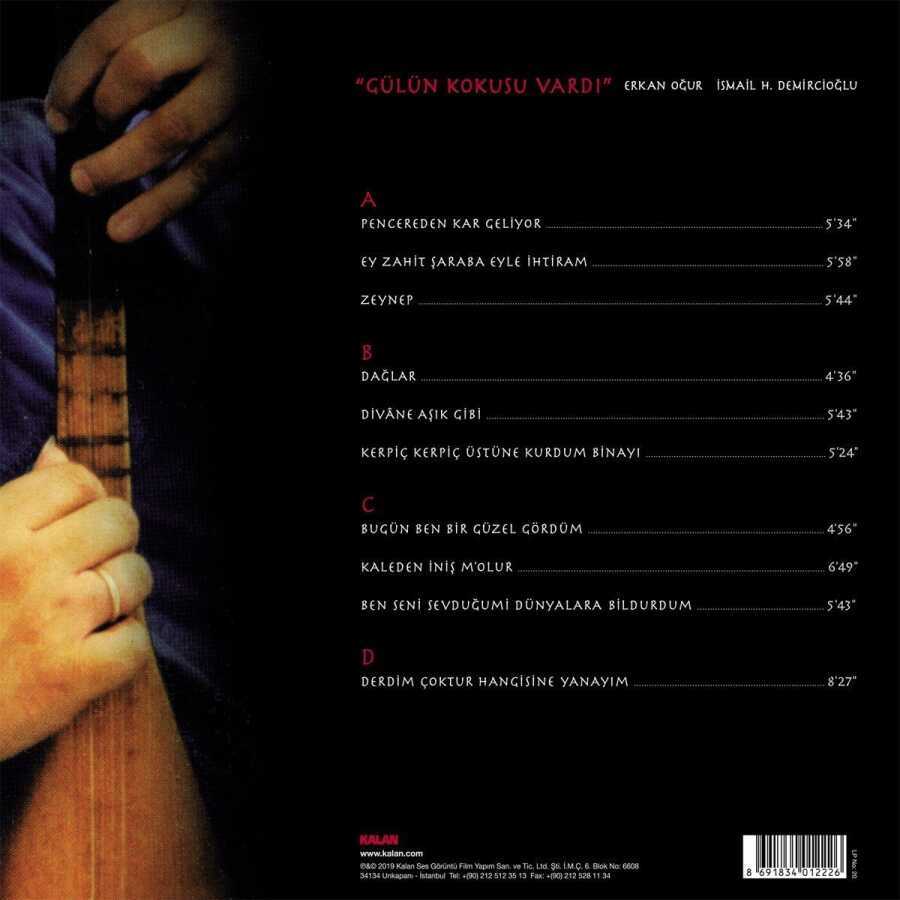 Erkan Oğur - Gülün Kokusu Vardı - Plak Türk Halk Müziği İdego Yerli Plak 15